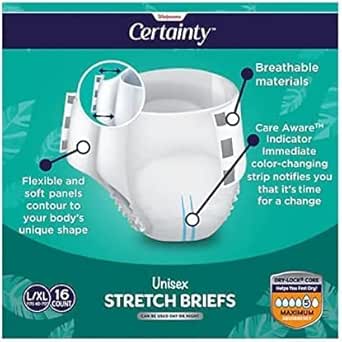 Amazon.com: Walgreens Certainty Unisex Stretch Briefs, Large/X-Large 16 ...