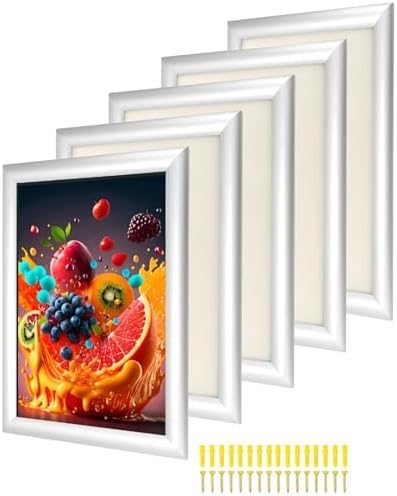 A4 Snap Frame Pack of 5 – Silver Aluminium Clip Frame with 25mm Profile with Anti-Glare Cover ...