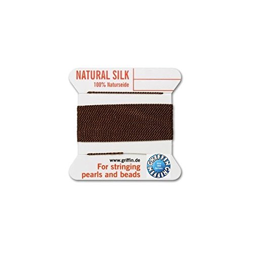 Griffin natural silk thread for stringing pearls and beads Size #6 ...