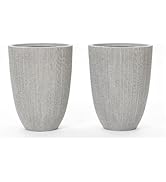 Amazon.com: LuxenHome Tall Planters for Outdoor Plants, Set of 2 Indoor ...