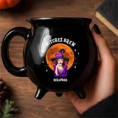 Amazon.com: Personalized Ceramic Cauldron Mug – Halloween Cauldron ...