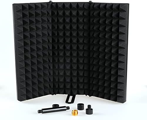 Amazon.com: Moukey Microphone Isolation Shield, Foldable Mic Shield ...