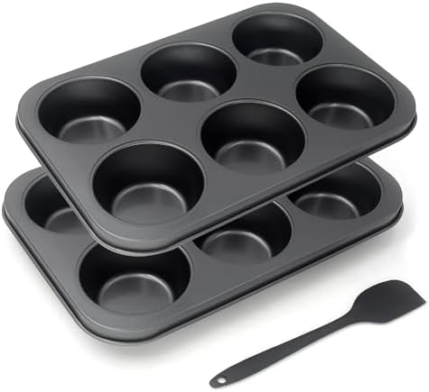 Amazon.com: Bakexcel Non-Stick Jumbo Muffin Pans, 6-Cup Set of 2 Baking ...