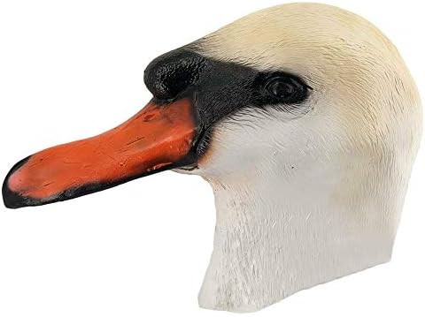 Amazon.com: Latex Animal Head Swan Mask Realistic White Long Nose Bird ...