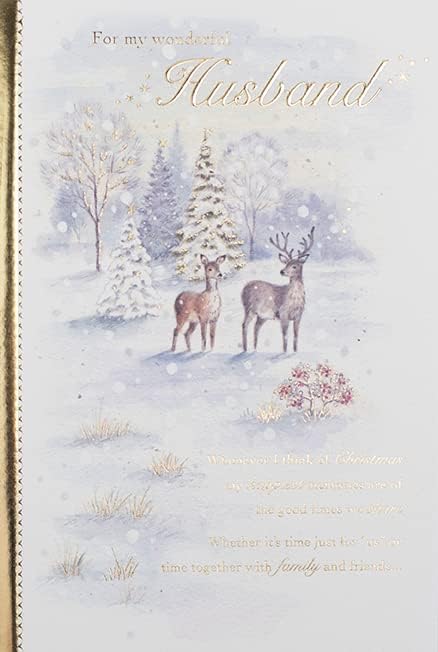 Paperlink 'Wonderful Husband' Christmas Card - Deer in The Snow - From ...