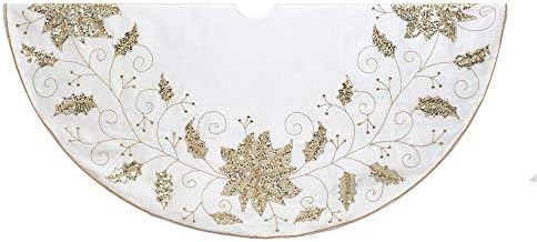 Amazon.com: Kurt Adler 54-Inch Ivory with Holly Leaves and Poinsettia ...