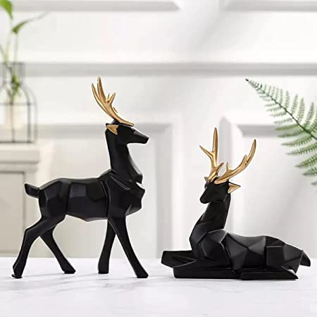 Buy Lodhiya Decor Deer Showpiece for Home Decor & Office Decor (Set of ...