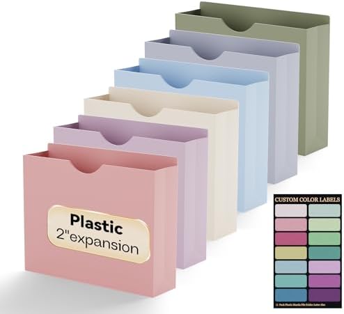Amazon.com : NORDUN Plastic File Jackets Letter Size,Upgrade Color,12 ...