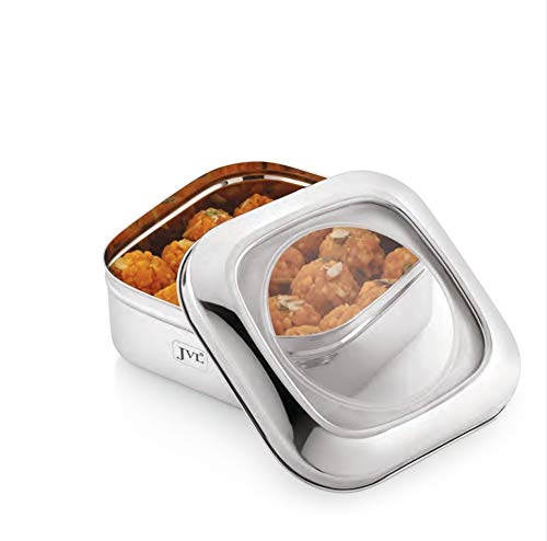 JVL Stainless Steel Kitchen's Storage Costa Square Shape Container Box ...