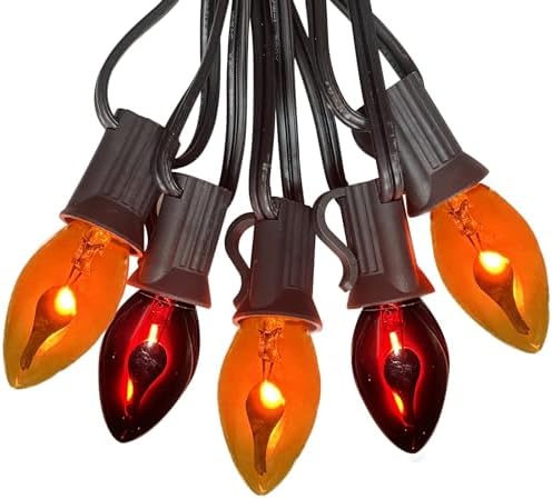 Amazon.com: 25FT C7 Halloween String Lights Outdoor with 25 Orange ...