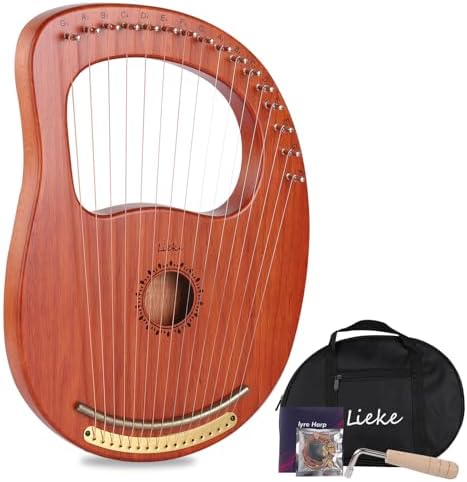 Amazon.com: LIEKE Lyre Harp 16 Strings with Bag Tuning Wrench,Metal ...