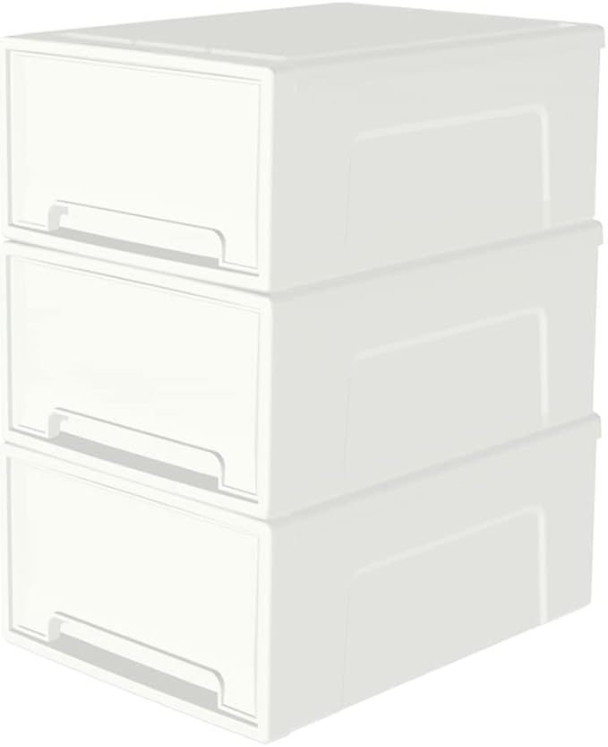 Cetomo 5L*3 Compact Stacking Storage Drawer, Plastic Drawer Organizer ...