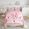 Amazon.com: Princess Twin Bedding Sets for Girls,Pink Castle Dreamy ...