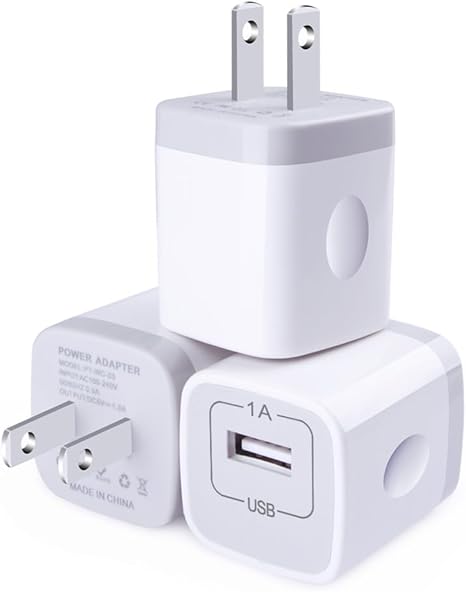 Amazon.com: Jasdeia USB Wall Charger, CableLovers 1A/5V 3-Pack Travel ...