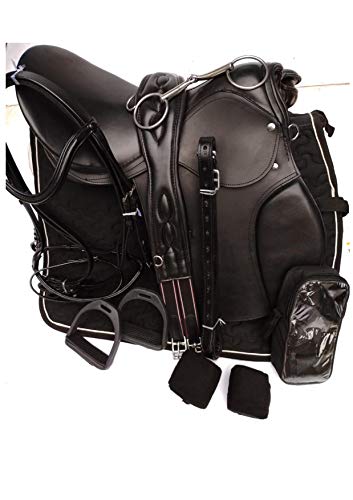 Leather English Riding Horse Saddle Starter Kit for Horse Black - Price ...