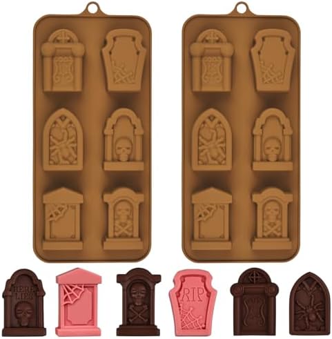 Amazon.com: Halloween Silicone Mold RIP Gravestone for Ice Cube Trays ...
