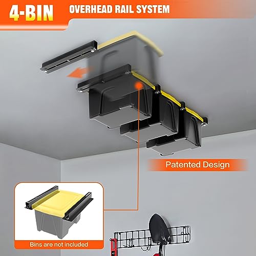 Snapklik.com : TORACK Garage Ceiling Bin Storage Rack, Overhead Tote ...
