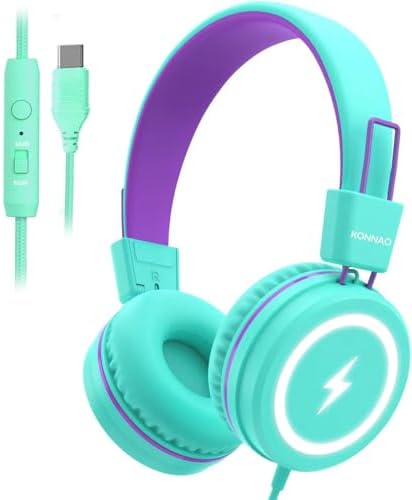 Amazon.com: Kid Headphones for School, USB Type C Kids Headphone with ...