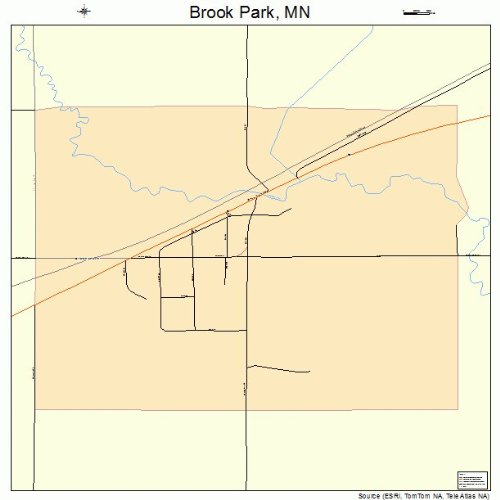 Large Street & Road Map of Brook Park, Minnesota MN - Printed poster ...