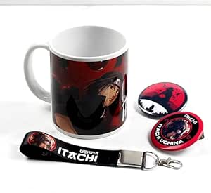 Buy SMIZE Itachi Uchiha Anime Set: Printed Coffee Mug, Keychain, Two ...