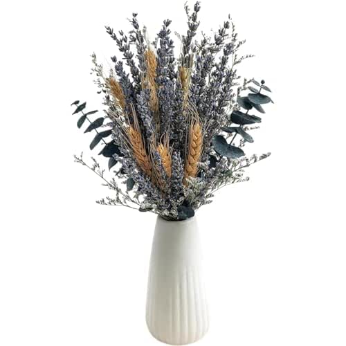 Amazon.com: Lavender Bouquets with Vases, Dried Flower Bouquets with ...