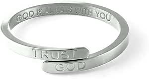 SILVER TRUST GOD RING with GIFT BOX (Adjustable)|Amazon.com