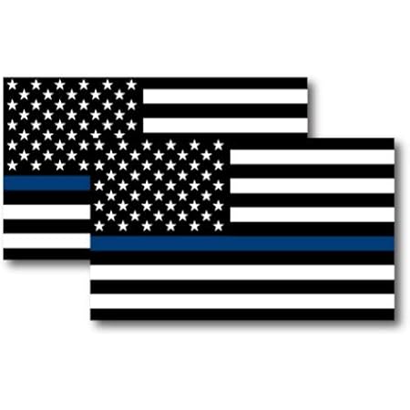Amazon.com: 2PC Reflective Thin Blue Line Car Magnets - 5x3 Inches ...