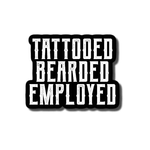 Amazon.com: Tattooed Bearded Employed Sticker Laptop Decal Tattoos ...