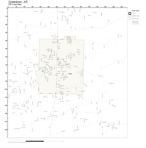 ZIP Code Wall Map of Greenbrier, AR ZIP Code Map Not Laminated: Amazon ...