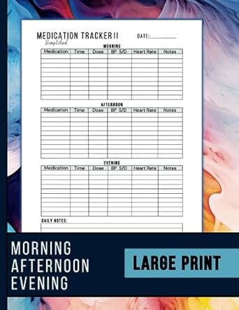 Simplified Medication Tracker II: For Morning, Afternoon, and Nighttime ...
