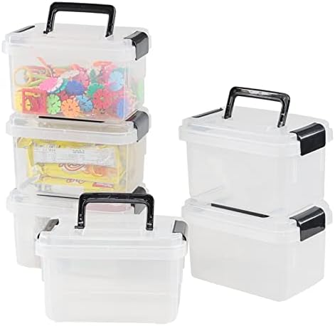 Amazon.com - Teyyvn Plastic Mini Latch Box, Storage Bin with Locking ...