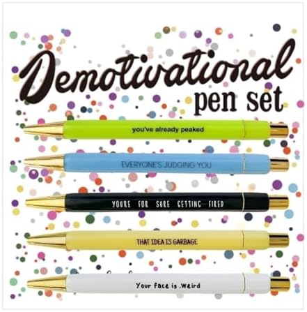 Amazon.com : Kapoorow 5pcs Funny Demotivational Pen Set, Funny Quotes ...