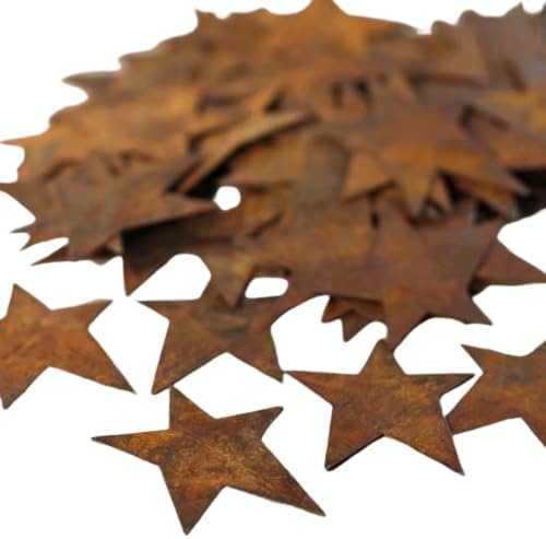 Amazon.com: Pack of 100 Rusty Tin Star Cutouts - Rusted Metal Stars for ...