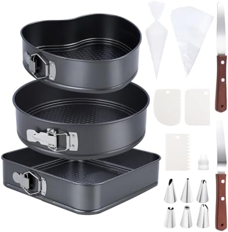 Amazon.com: 115 PCS Heart Shaped Cake Pans Springform Pans Set ...