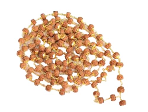 DeepMines गोल्ड कैपिंग Nepali Rudraksha Mala Original IGL Lab Certified ...