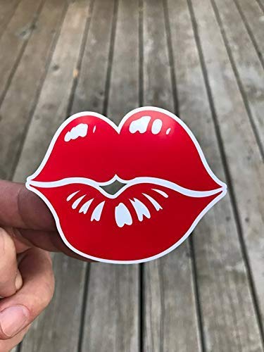 Amazon.com: Red Lips Sticker, Laptop Sticker, Water Bottle Sticker ...
