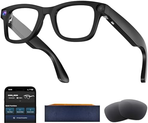 Amazon.com: AI Smart Glasses with Camera, 8MP HD Camera Glasses for Men ...