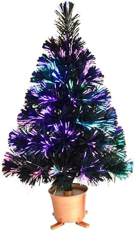 Amazon.com: 3ft Green Fiber Optic Christmas Tree,Prelit Artificial ...