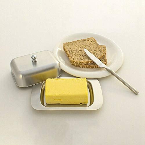 Buy WHIZZO 1X(Stainless Steel Butter Dish Box Container Elegant Cheese ...