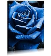 Amazon.com: Blue Rose Canvas Wall Art Floral Pictures Wall Decor Flower ...