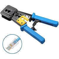 Solsop RJ45 Crimp Tool Passaggio attraverso Cat5 Cat5e Cat6 Crimping ...