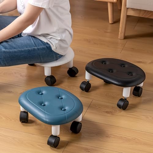 Amazon.com: KitchLife Mobile Low Rolling Stool with 360° Swivel Wheels ...
