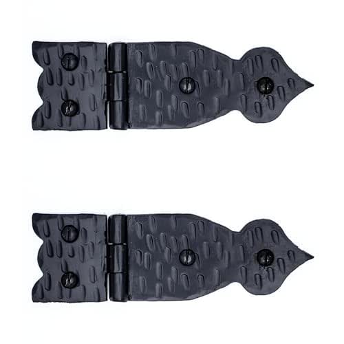 Amazon.com: 2 Pack 5.25 Inch Black Wrought Iron Hinges - Hand Forged ...
