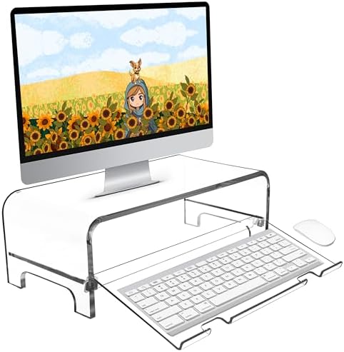 Amazon.com: AMT 5.7 Inch Acrylic Monitor Stand and Laptop Riser with ...