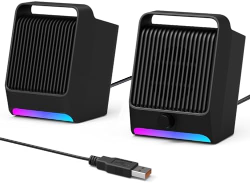 Amazon.com: USB Computer Speakers for Desktop PC Laptop | Small Plug-N ...
