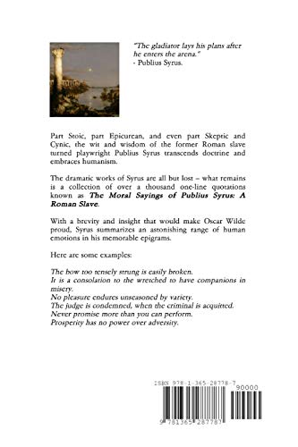 Snapklik.com : The Moral Sayings Of Publius Syrus: A Roman Slave