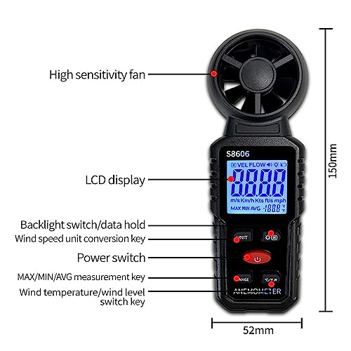 3 in 1 Handheld Anemometer Wind Speed Meter Gauge Speedometer Wind ...