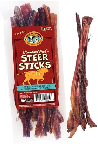 Amazon.com: Pack Approved Steer Sticks for Dogs Rawhide Free Dog Treats ...