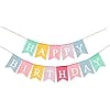 Amazon.com: Happy Birthday Banner, Assembled Reusable Imitated Burlap ...