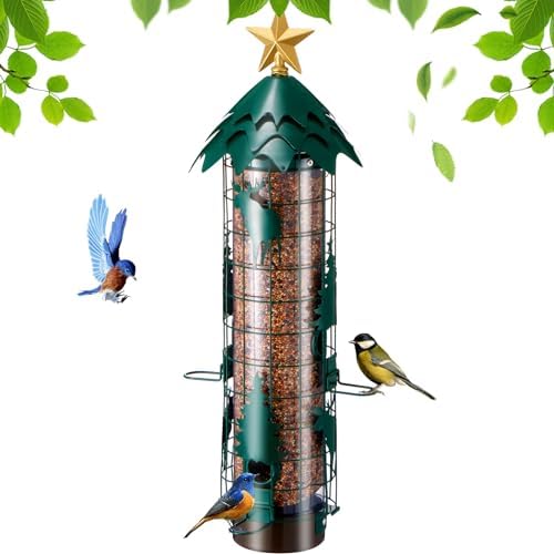 Amazon.com : Metal Squirrel Proof Bird Feeder,Bird Feeders for Outdoors ...